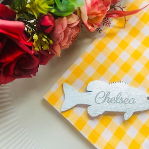 Fish Place Cards, Custom Place Cards, Custom Name Place Card, Gift ...