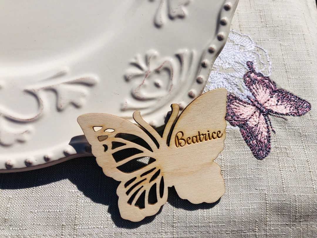 Butterfly Engraved Place Cards, Custom Place Cards, Engraved Animal ...