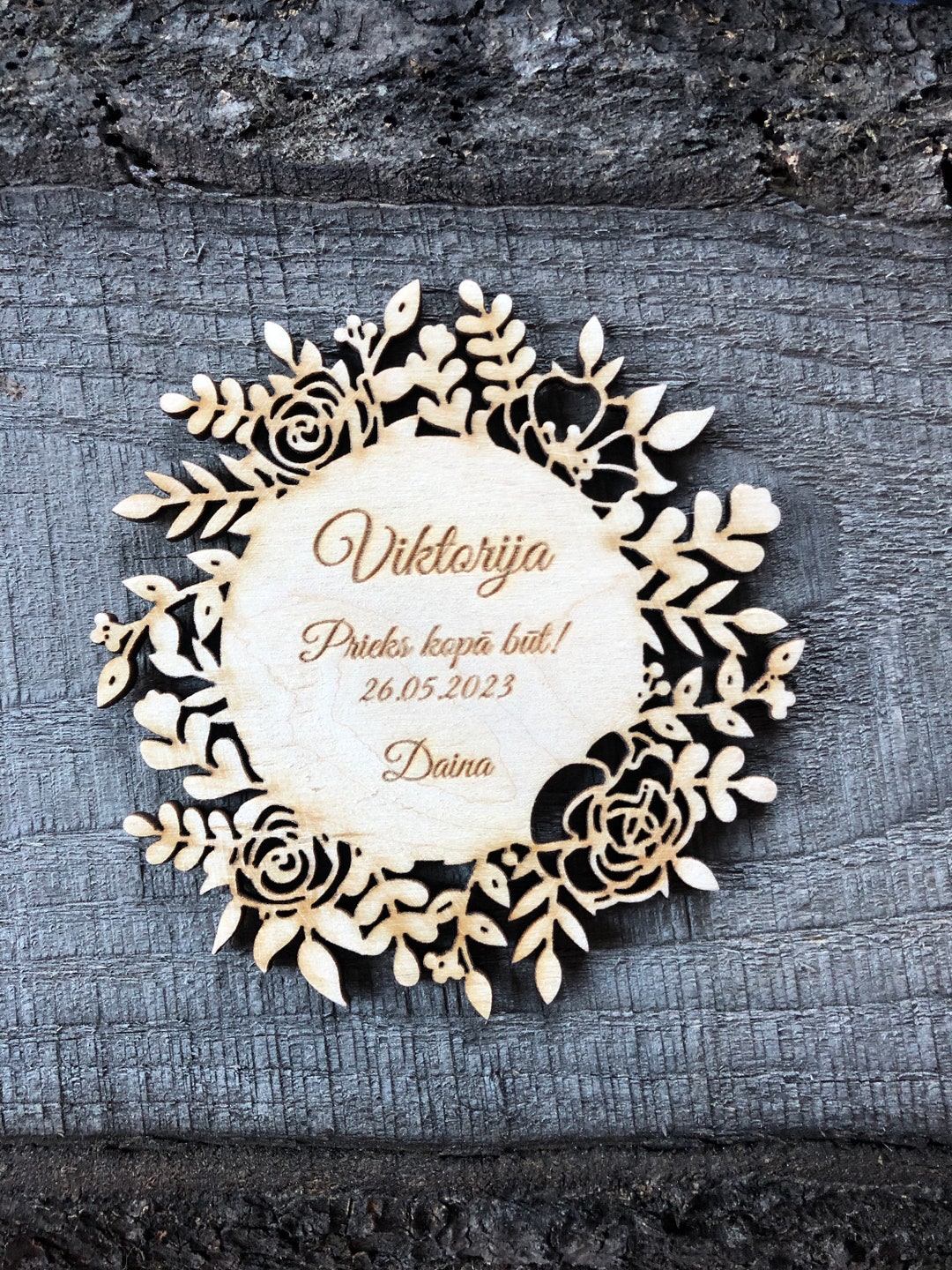 Engraved Names Inside Flowers, Place Cards, Name Signs, Celebration ...