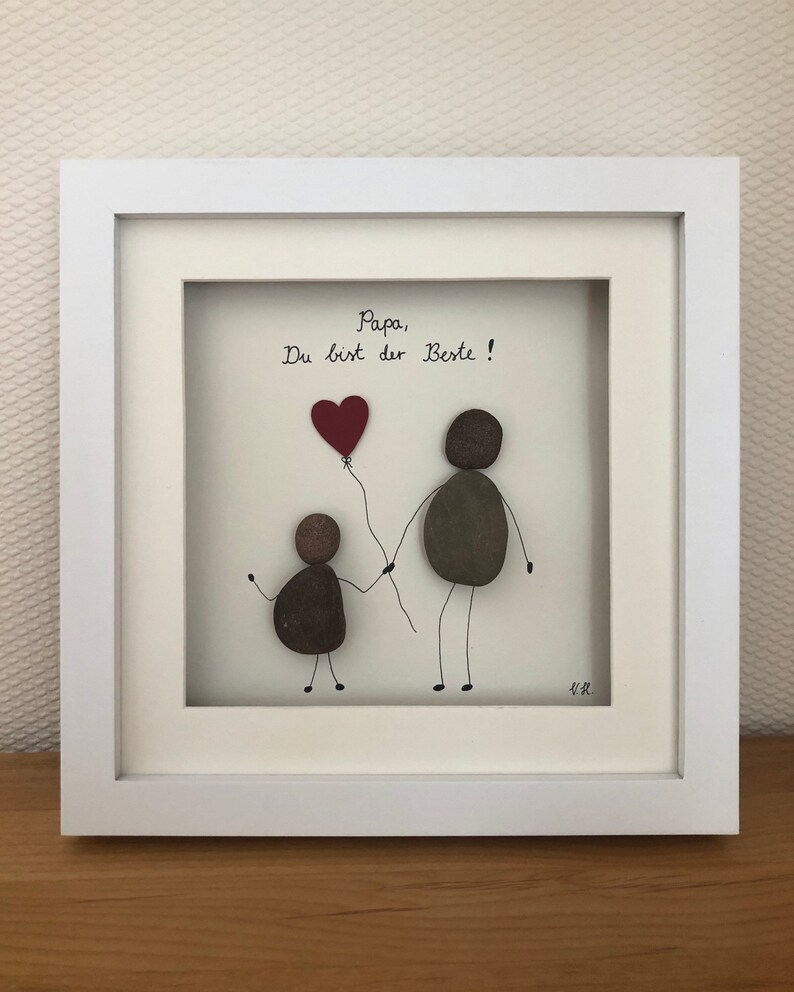 Stone Picture papa Pebble Art, Fathers Day, Birthday, Love, Child, Gift ...