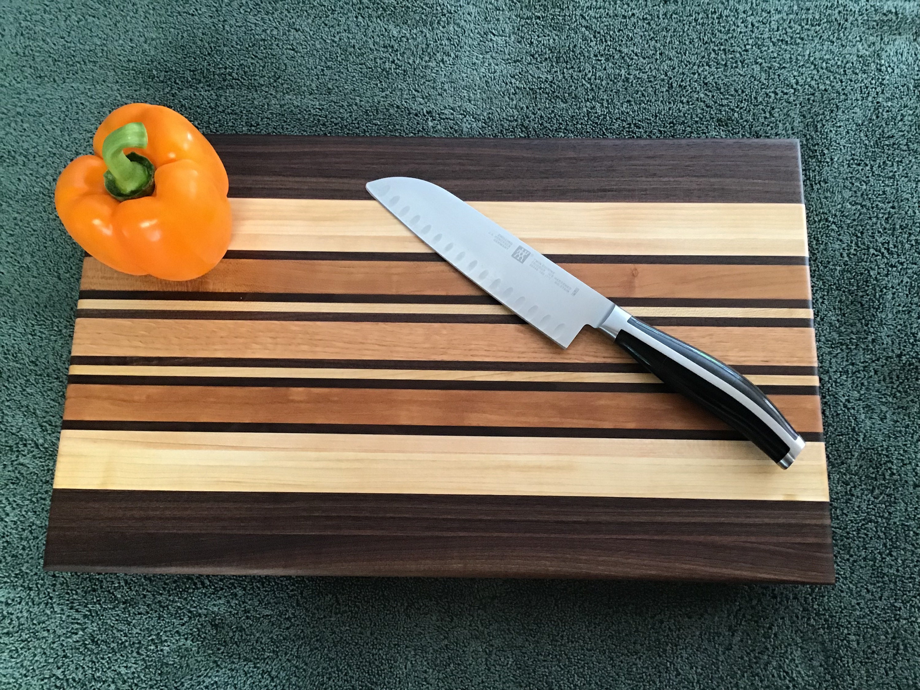 American Dark Walnut Beveled Edge Cutting Board With - Etsy