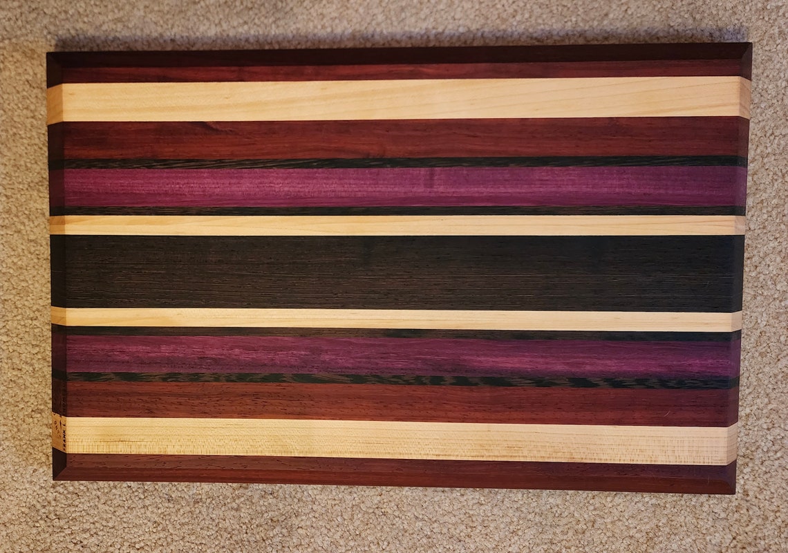 Dark Beautiful Wenge Beveled Edge Cutting Board Accented With - Etsy