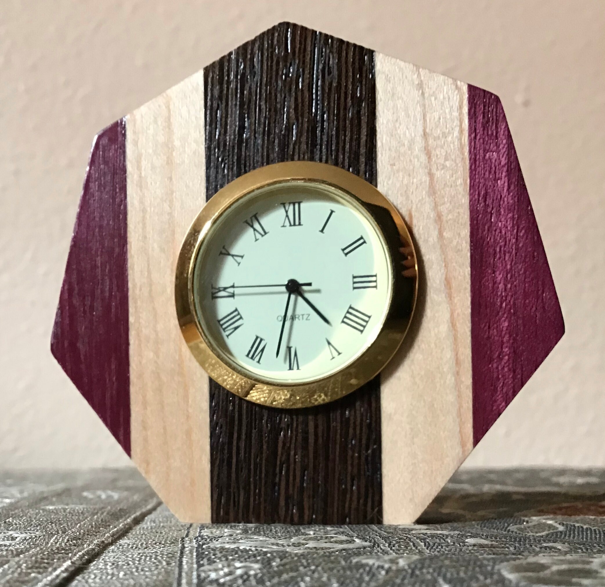 Tiny Wood Clock, Small Wood Clock, Desk Clock, Office Clock, Quiet ...