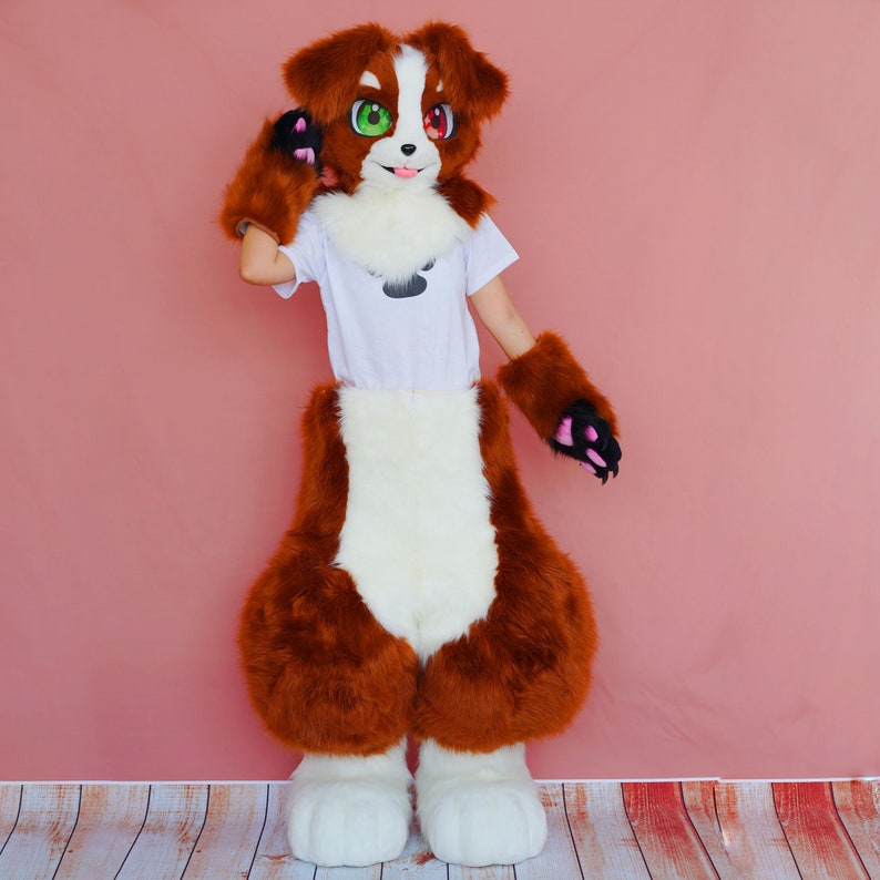 Partial Fursuit, Caramel Kemono Puppy Fursuit Pants Leg Paws, Realistic ...