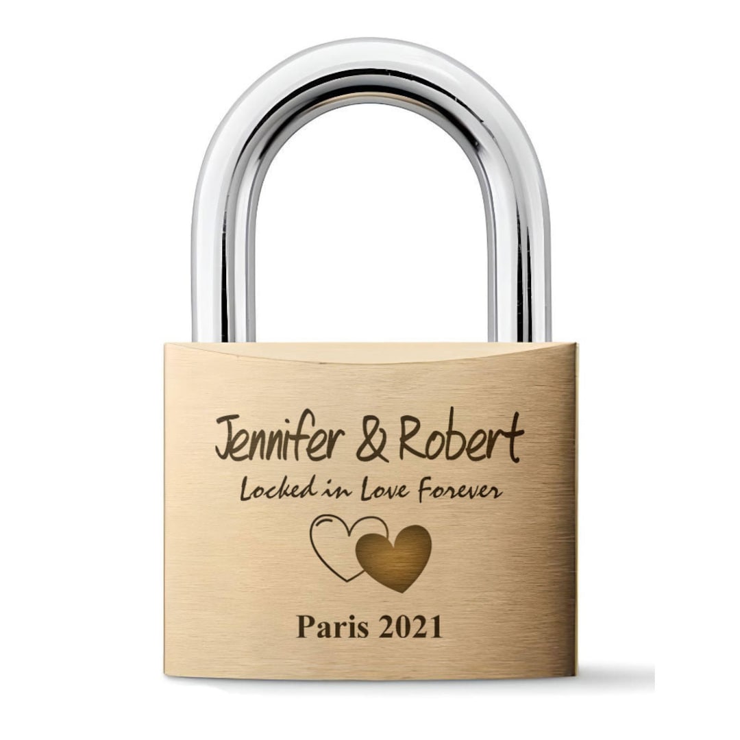 Personalised Engraved Padlock Love Lock - Locked in Love - Etsy UK