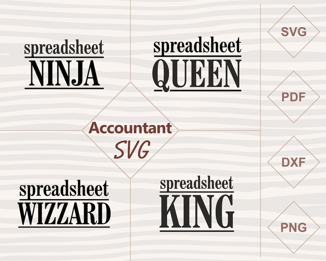 Spreadsheet Queen. Accountant CPA Bookkeeper. SVG Digital - Etsy