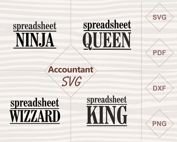 Spreadsheet queen. Accountant CPA Bookkeeper. SVG digital | Etsy
