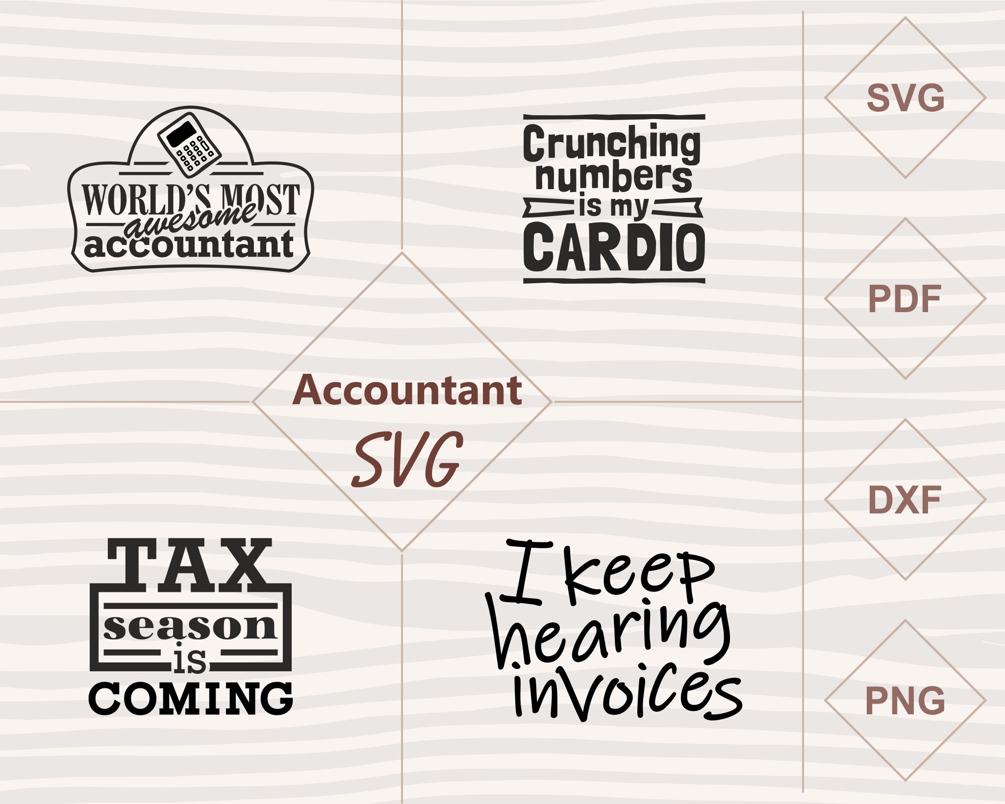 Accountant SVG Bundle - Cricut and Silhouette Files - Etsy