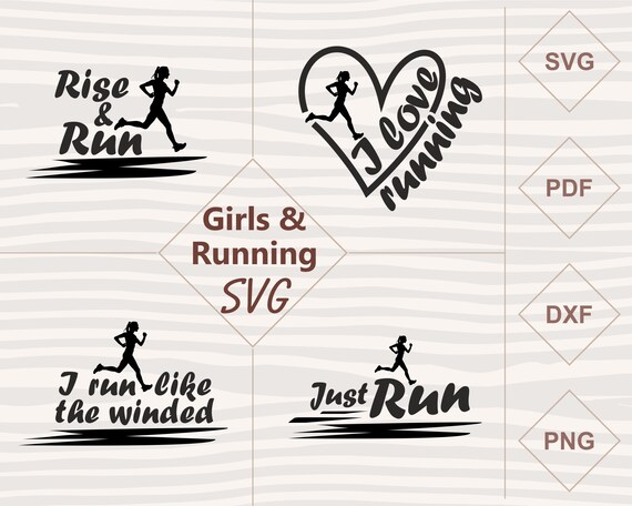 Girls And Running SVG Bundle Vector Set Of Cricut And | Etsy