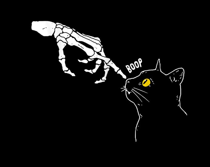 Cat Black Lover Skeleton Hand Boop Funny Halloween 2023 Digital PNG - Etsy