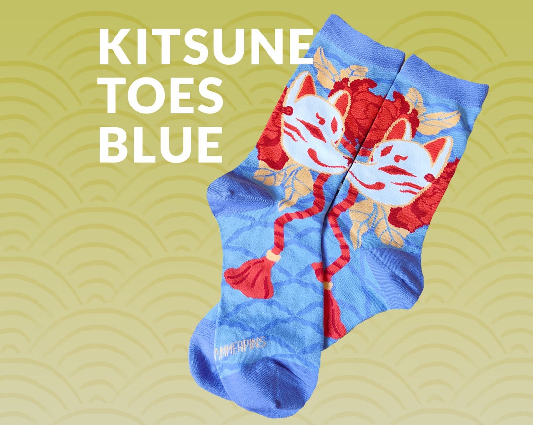 JAPANESE KITSUNE SOCKS Cotton Socks. Kitsune Mask. Traditional Japanese ...