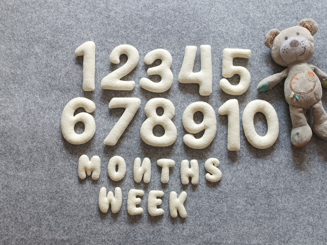 Baby Milestone Numbers Set, Baby Monthly and Weekly Milestone Numbers ...