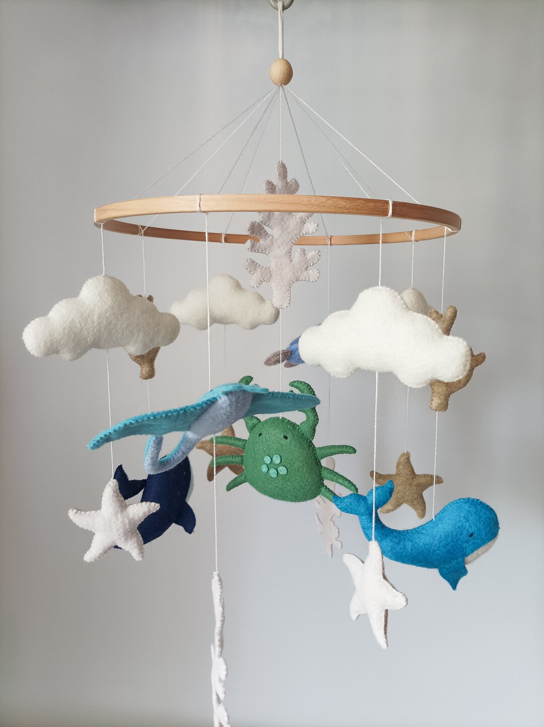 Baby Mobile, Ocean Nursery Mobile for Boy, Nautical Mobile, Sea Life ...