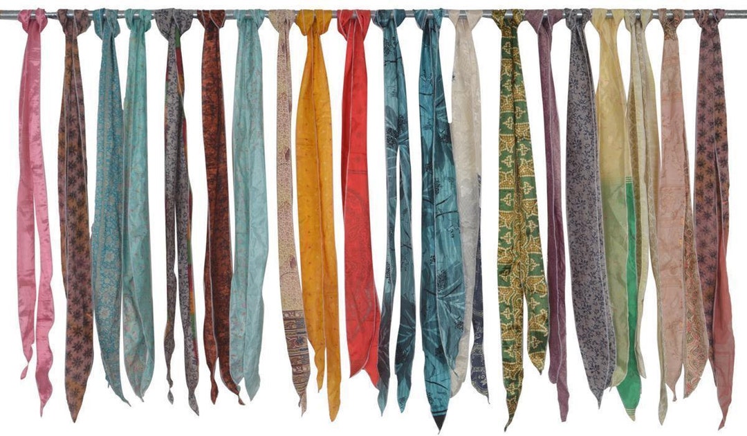 Vintage Silk Sari Ribbon Sashes: Recycled Fabric Strips, Assorted ...