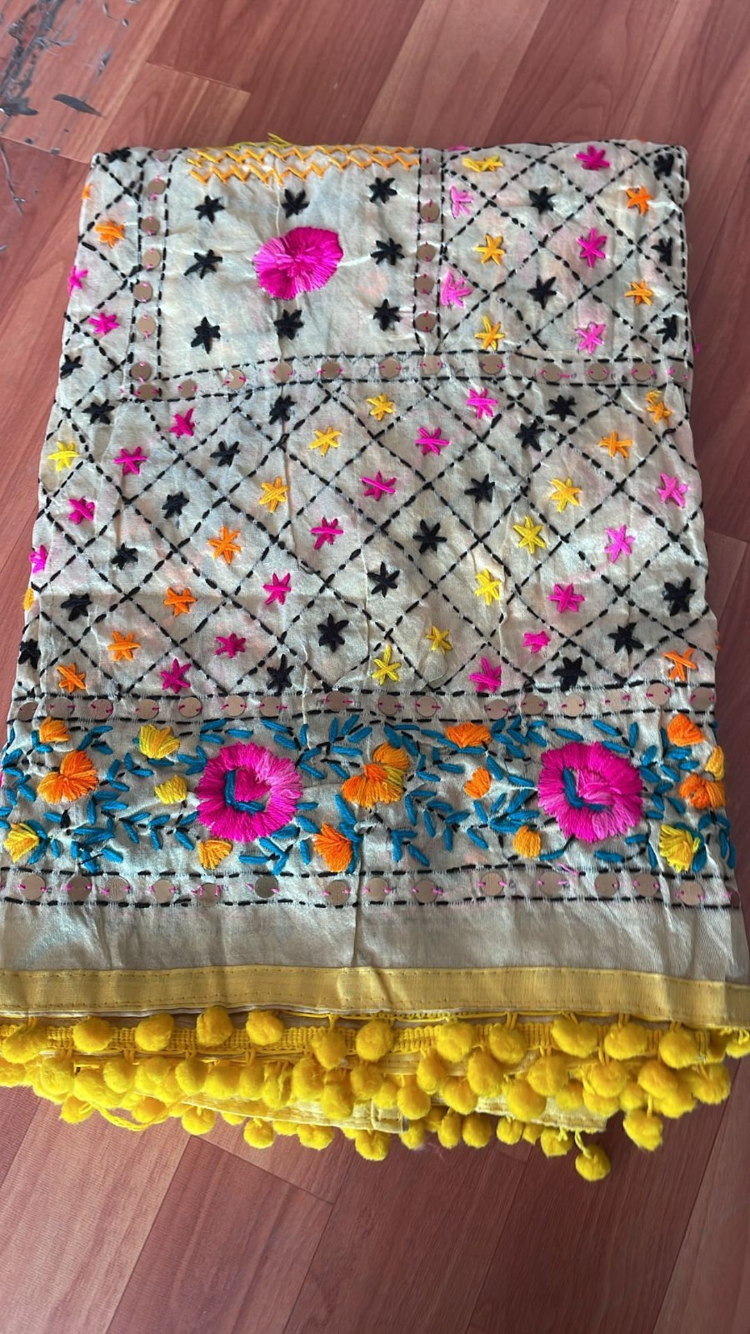 Phulkari Embroidered Dupatta Phulkari Dupatta Shawl Hand Embroidered ...