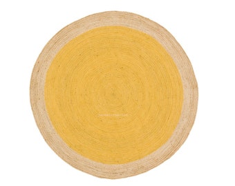 Round Yellow Rug | Etsy