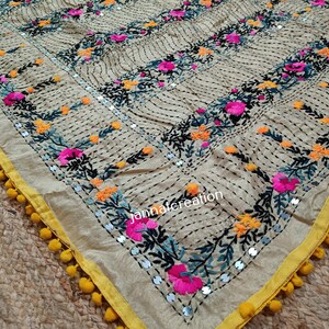 Traditional Phulkari Dupatta, Wedding Favor Heavy Phulkari Embroidery ...