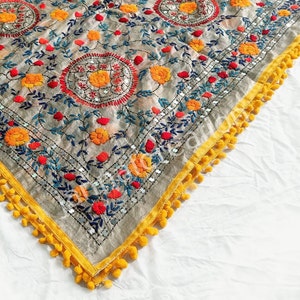 Traditional Phulkari Dupatta, Wedding Favor Heavy Phulkari Embroidery ...