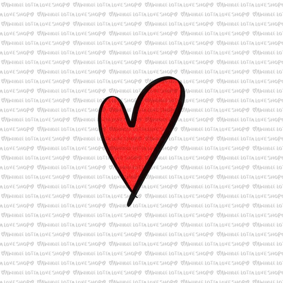 Red Heart Outline Clip Art