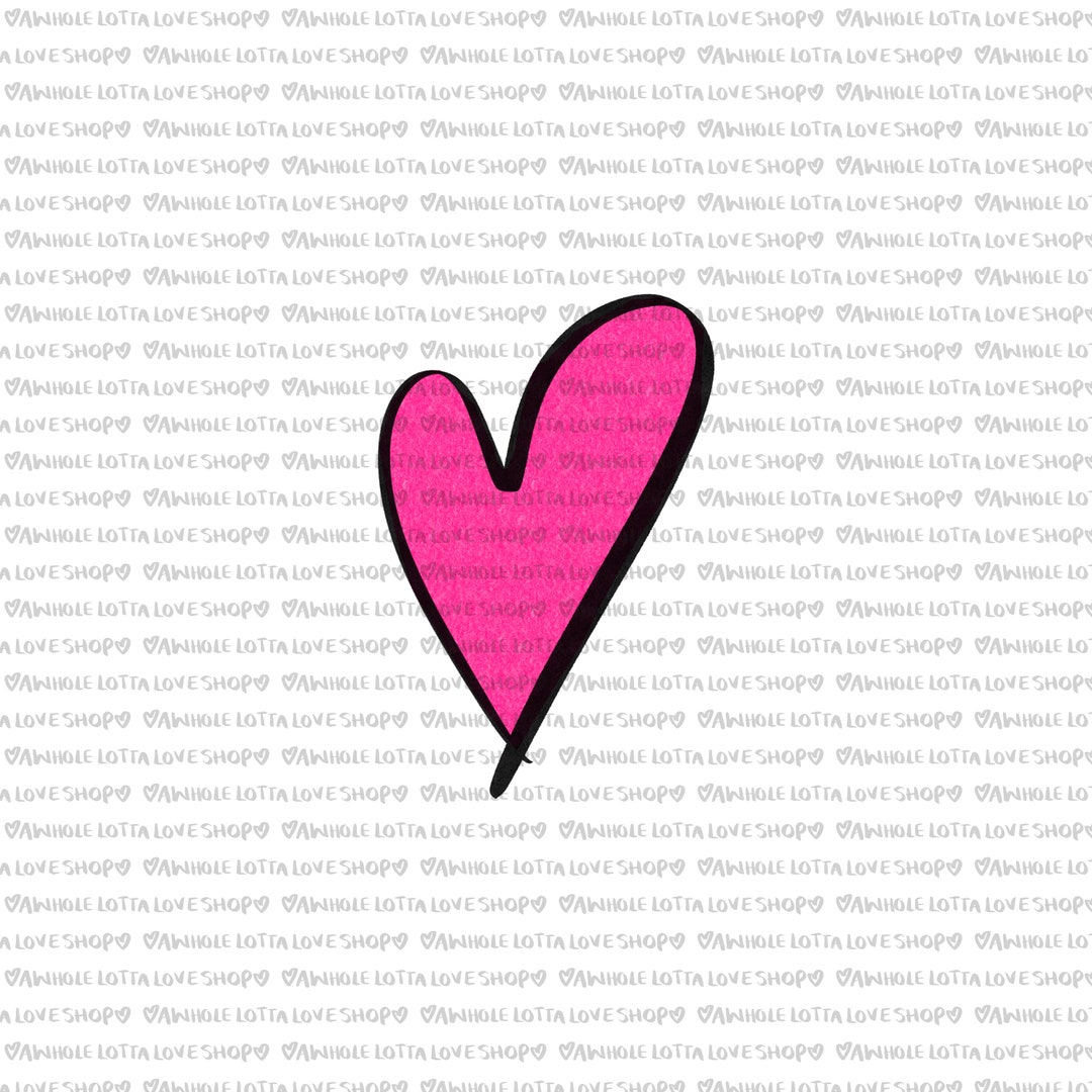 Pink Heart SVG Heart Love Digital Download Heart Outline Sublimation ...
