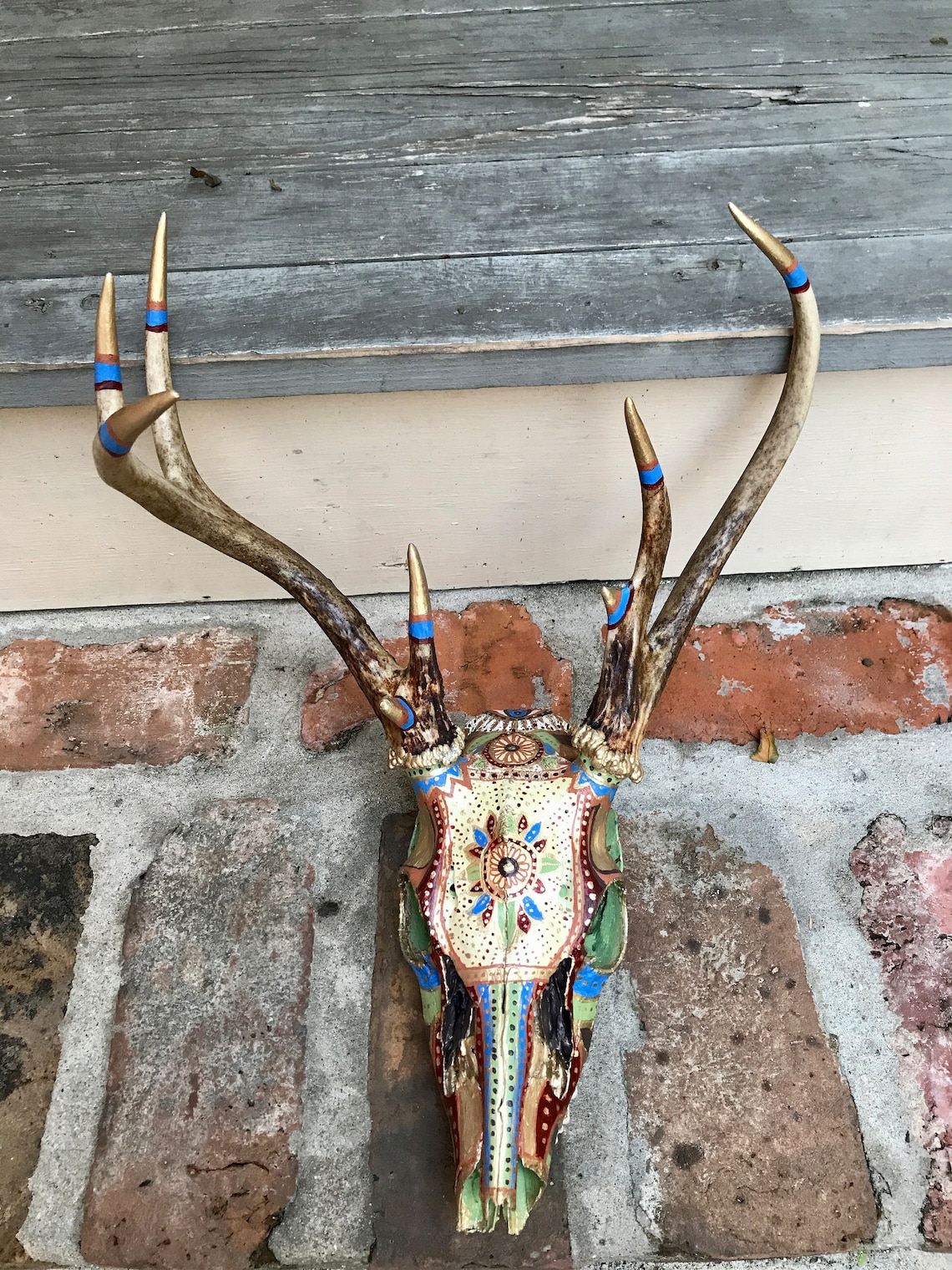Hand Painted Deer Skull - Etsy
