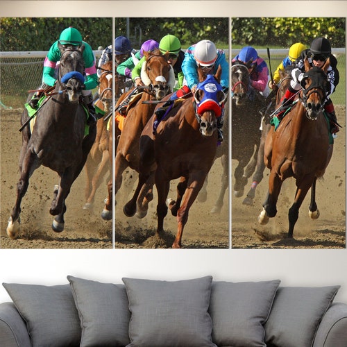 The Kentucky Derby at Churchill Downs Horse Racing Art Print - Etsy