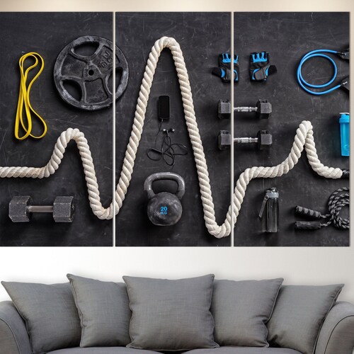 Gym Wall Decor. Motivation Poster. Fitness Studio Canvas Art. - Etsy