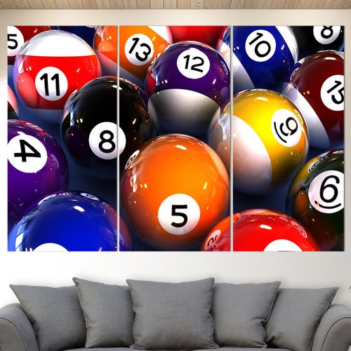 Billiards Wall Art Billiards Balls Canvas Print Game Room - Etsy