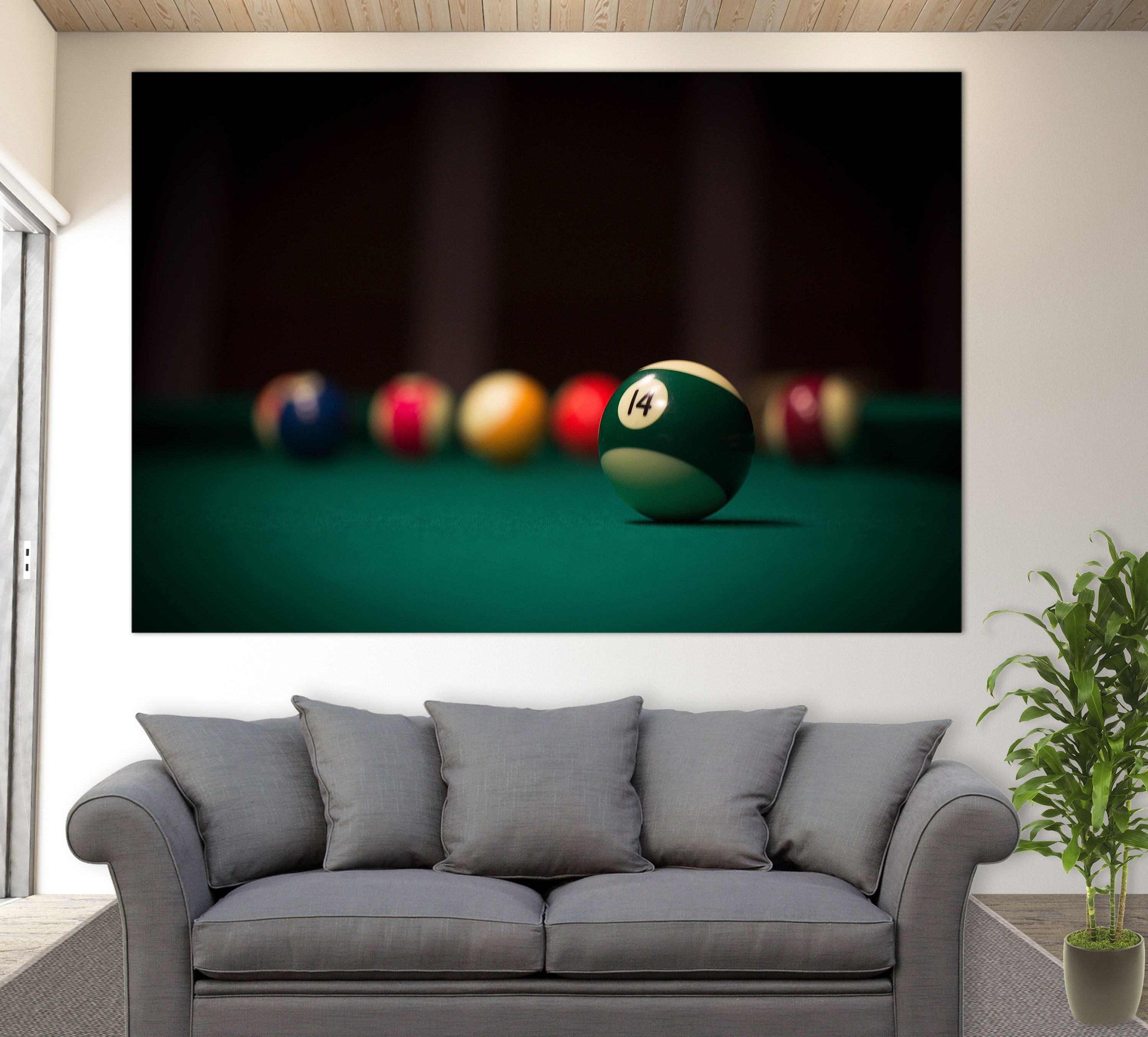 Pool Table Canvas Print Billiards Wall Art Billiards Canvas - Etsy