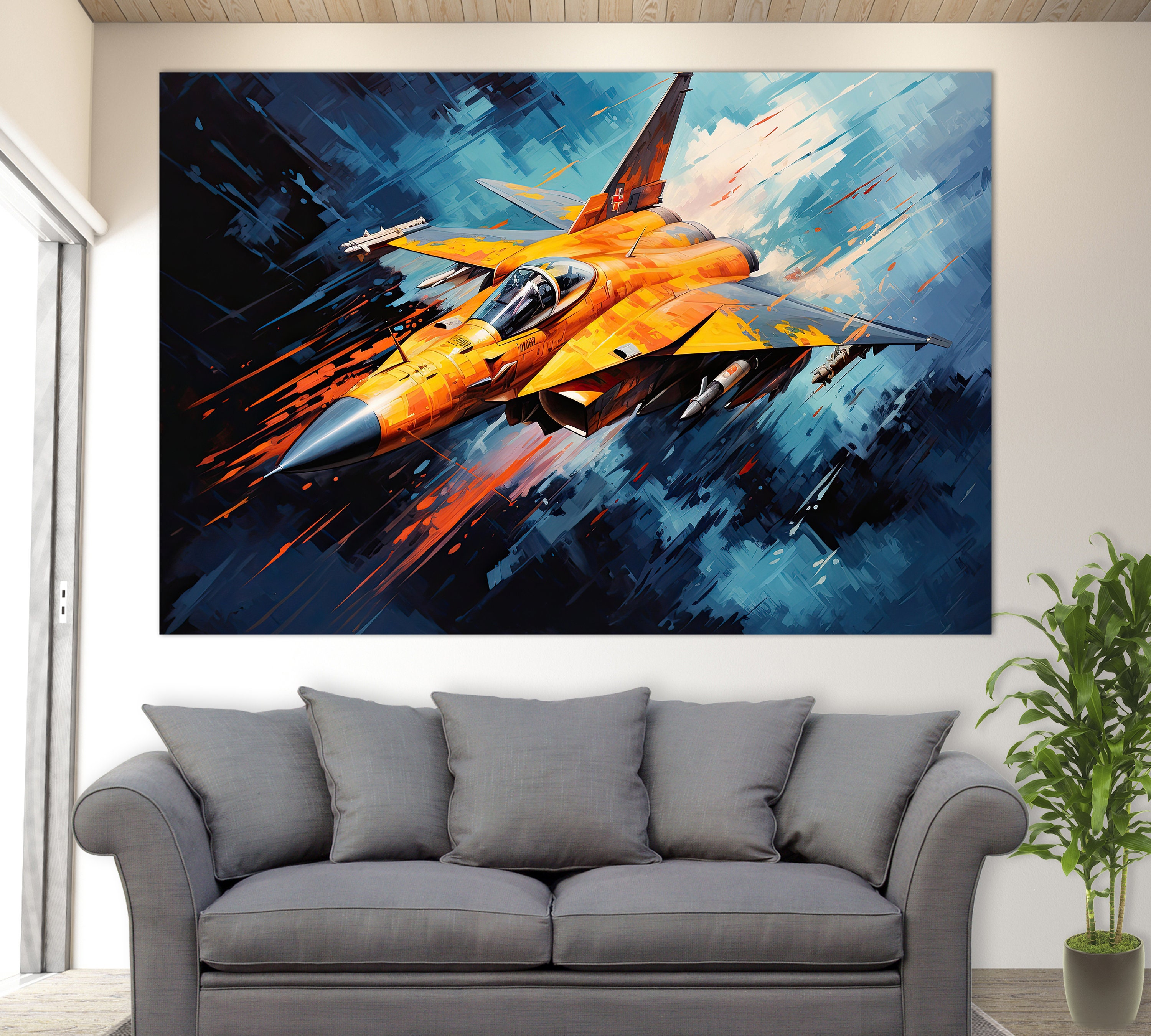 Abstract Fighter Jet, Abstract Art, Abstract Jet, Fighter Jet Canvas ...