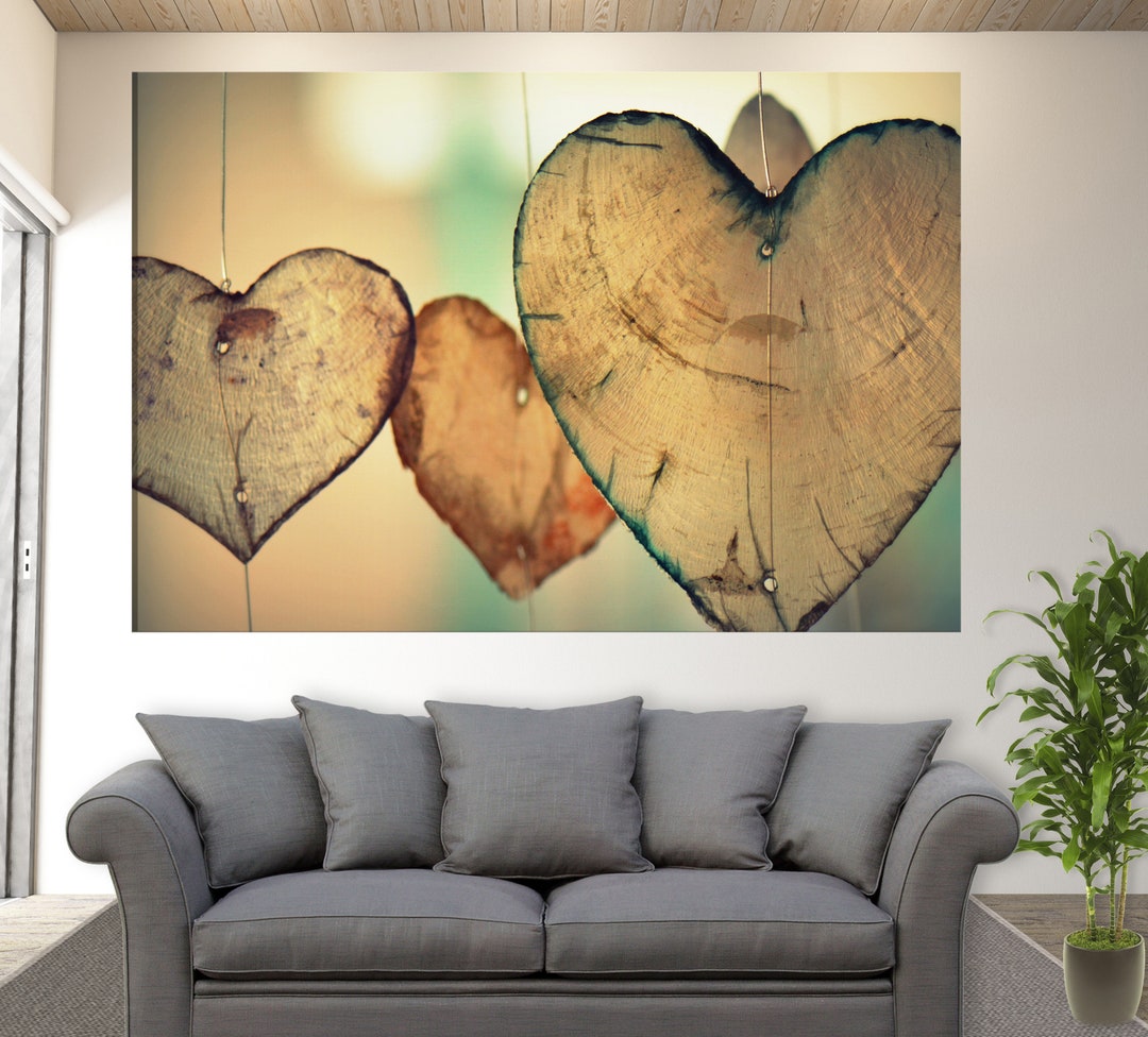Abstract Love Wall Art, Hearts Canvas Print, Romantic Wall Art ...
