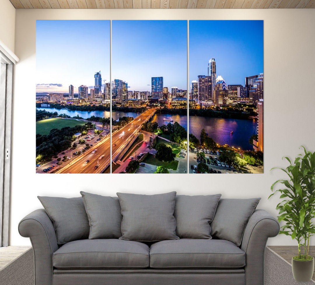 Austin Wall Art, Austin Skyline, Austin Canvas Print, Texas Wall Art - Etsy