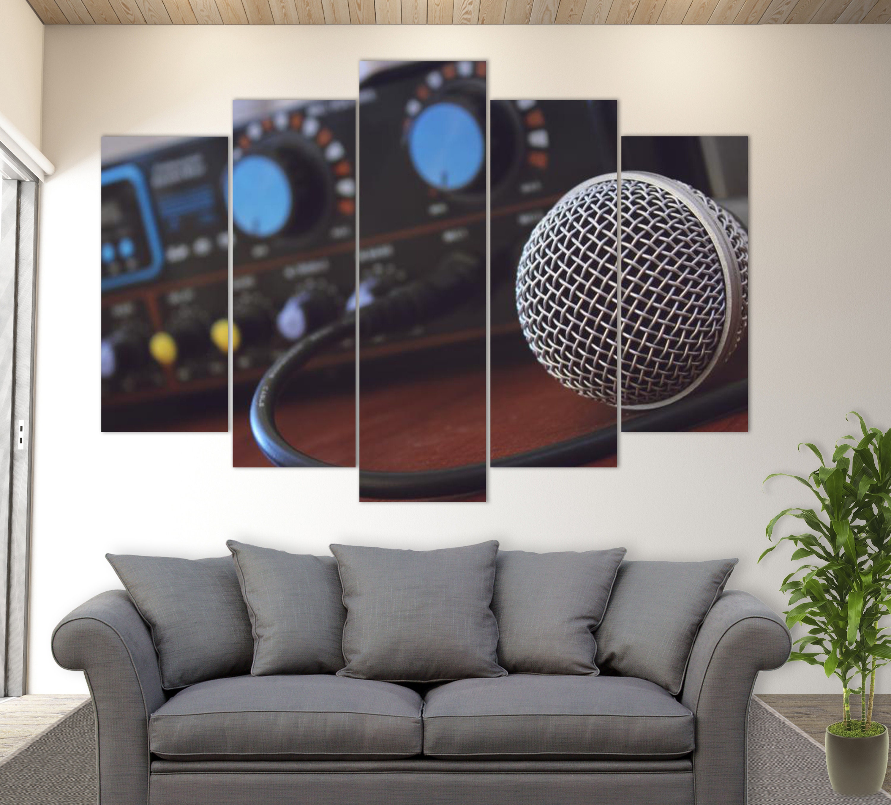Microphone Canvas Print, Music Wall Art, Radio Wall Art - Etsy