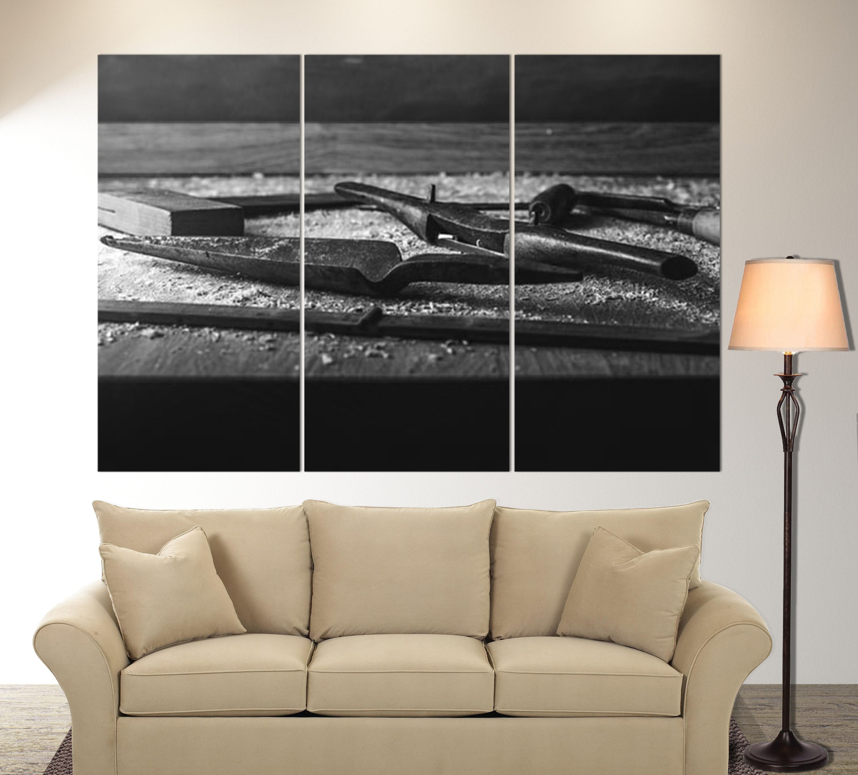 Woodwork Tools Canvas Wall Art, Old Tools Canvas Print, Carpenter Gift ...