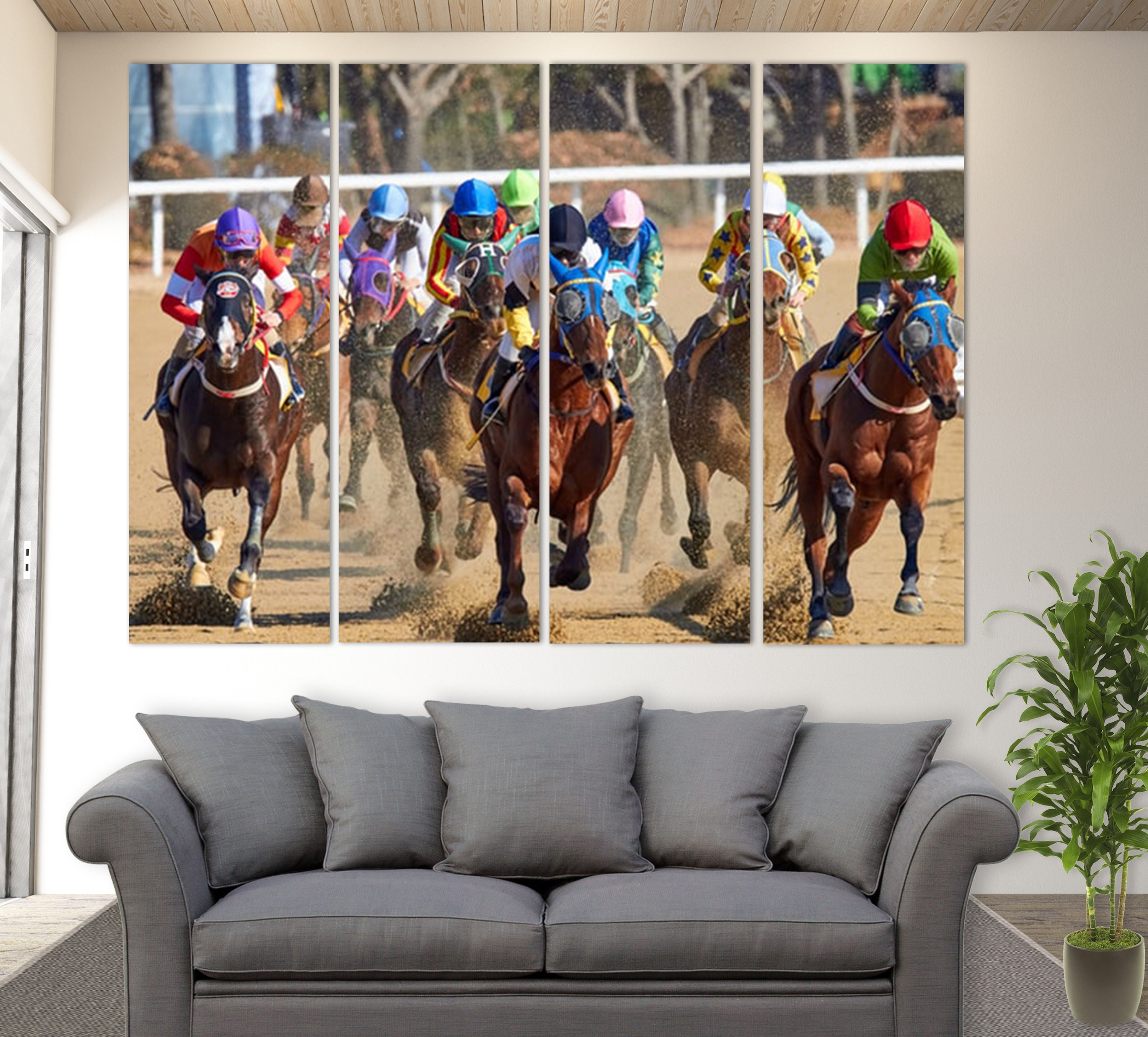 Horse Racing Wall Art Horse Racing Canvas Print Horse Racing - Etsy