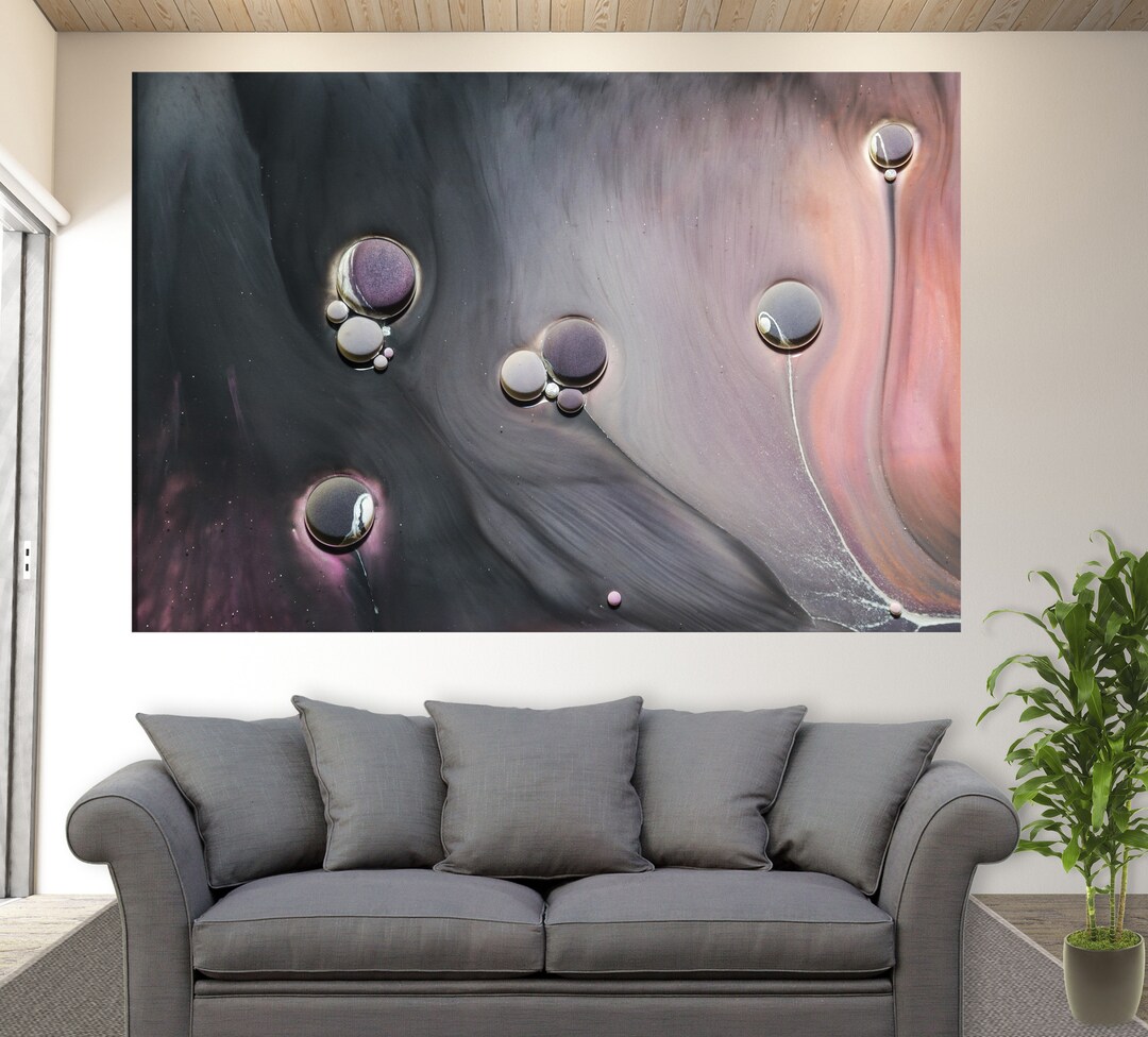 Abstract Water Drops Painting Canvas Print, Contemporary Canvas Art ...