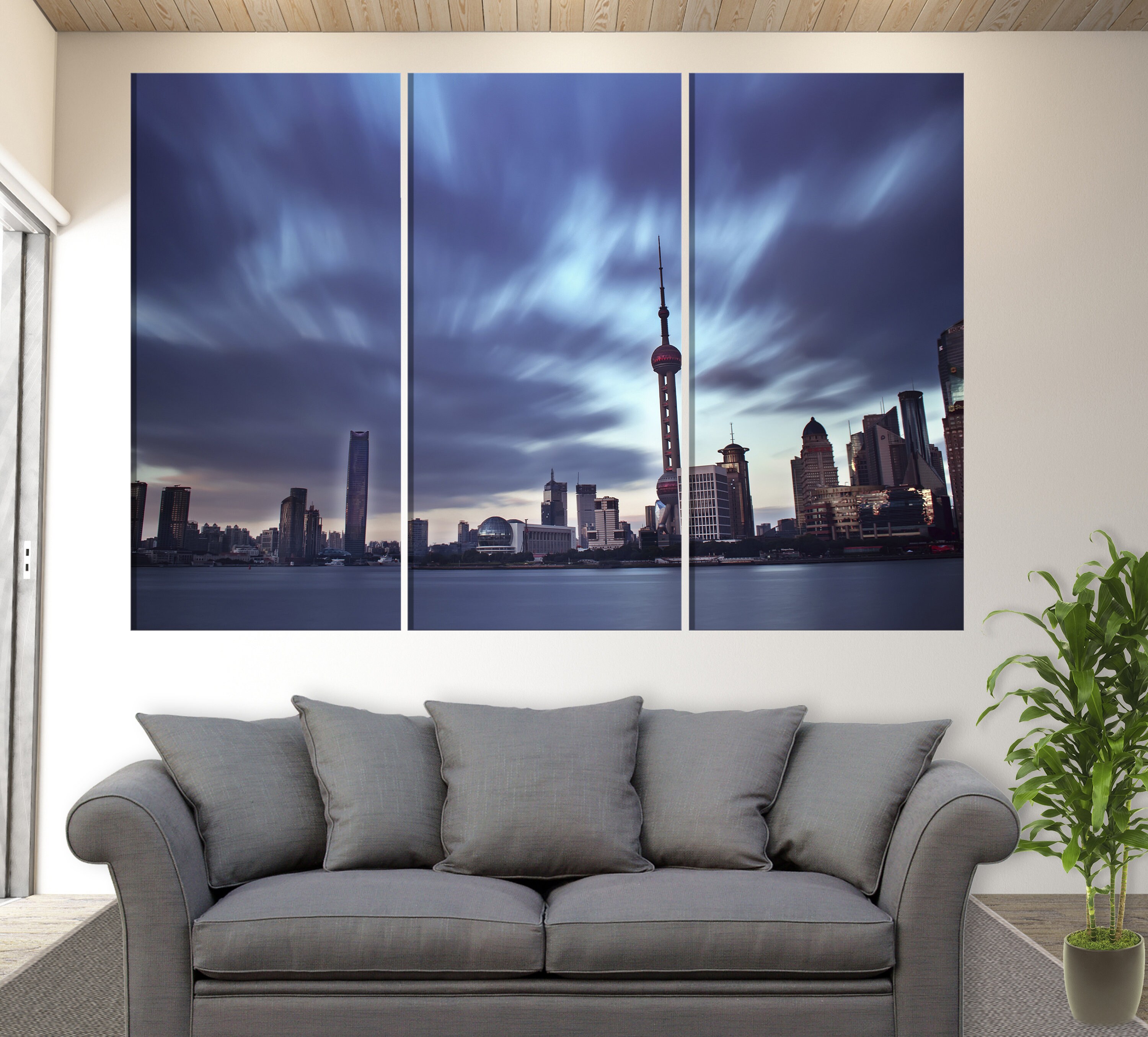 Shanghai Skyline, China Wall Art, Shanghai Canvas Print, Night Shanghai ...
