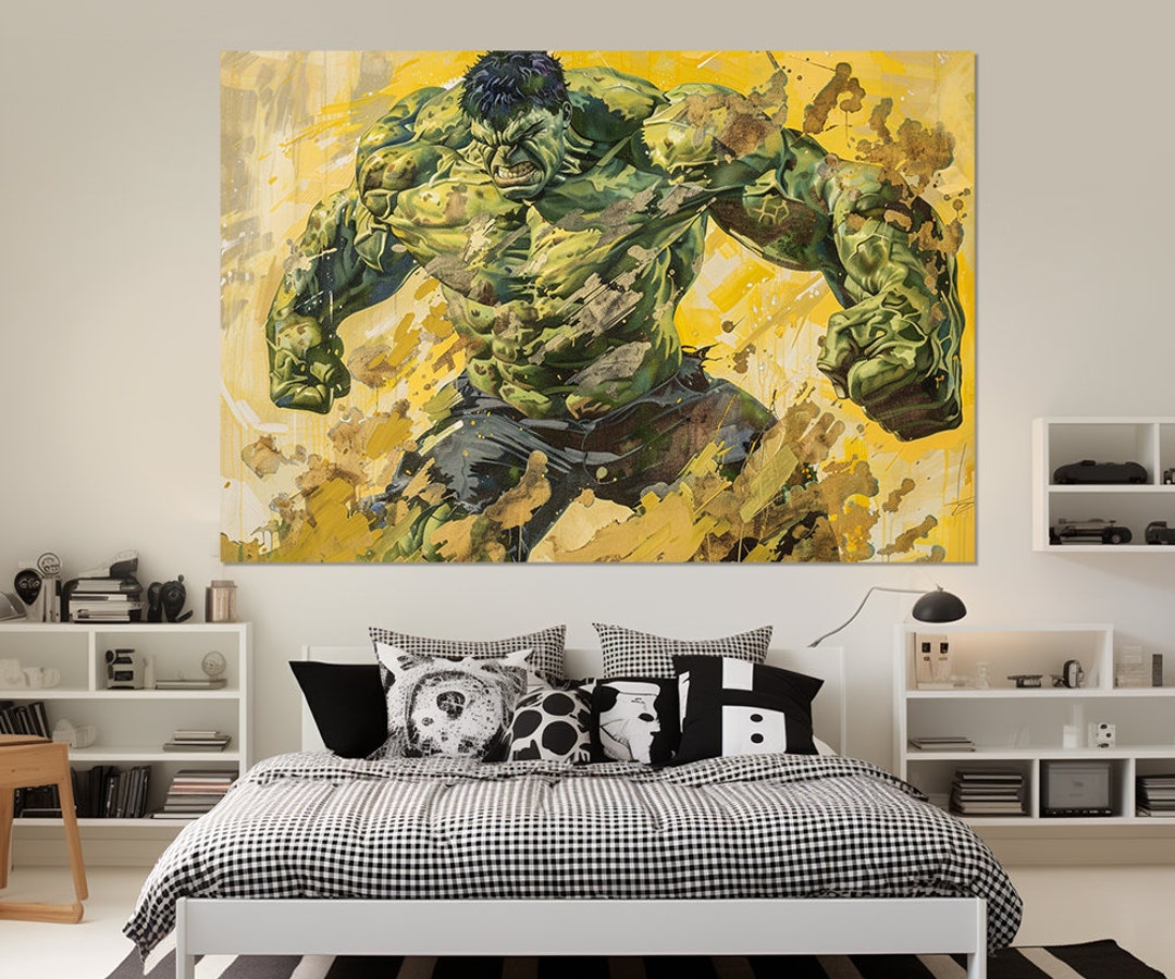 Hulk Canvas Print, Hulk Painting, Avengers Wall Art, Hulk Wall Art ...