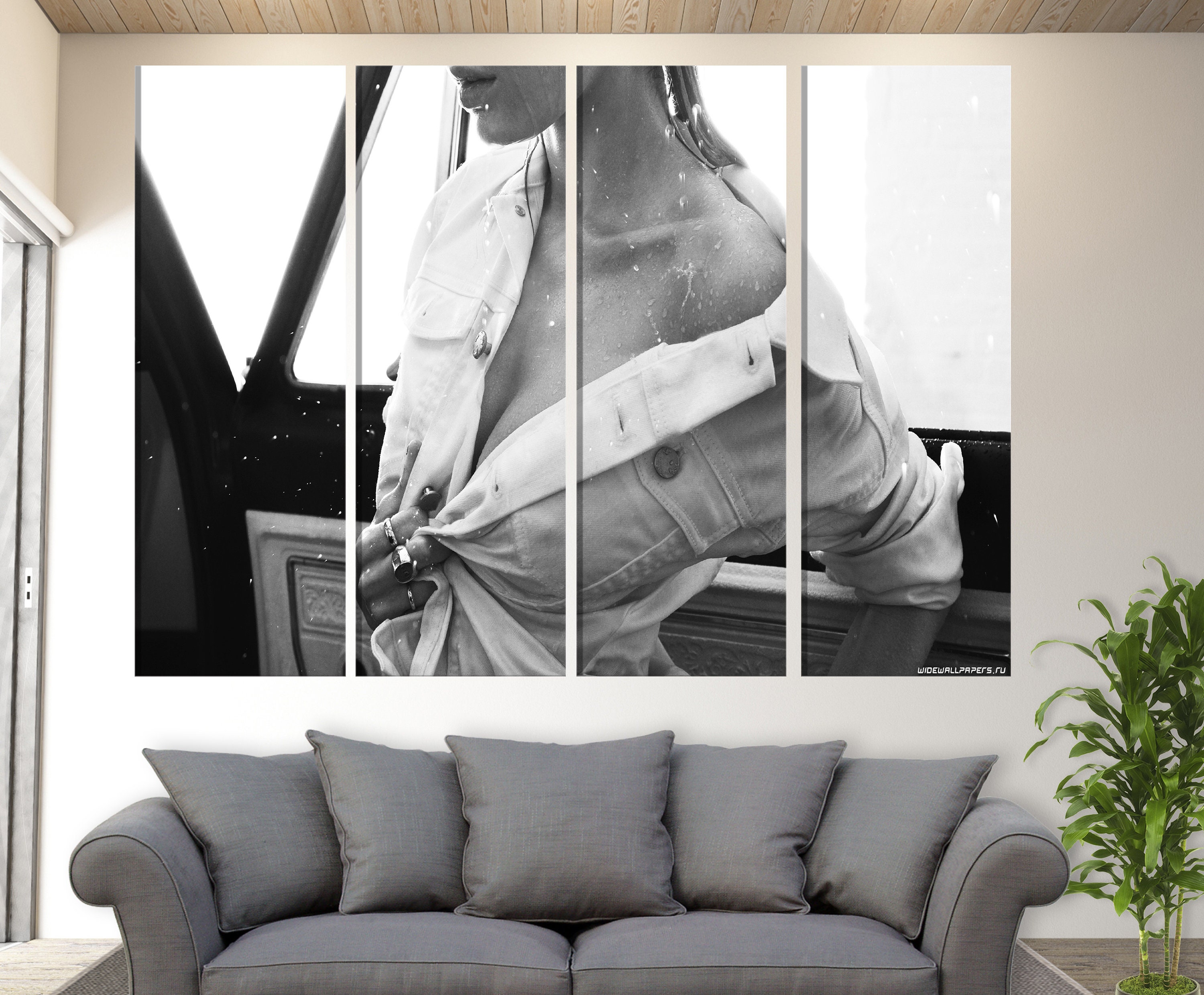 Black And White Erotic Canvas Print Erotic Canvas Wall Art Erotic