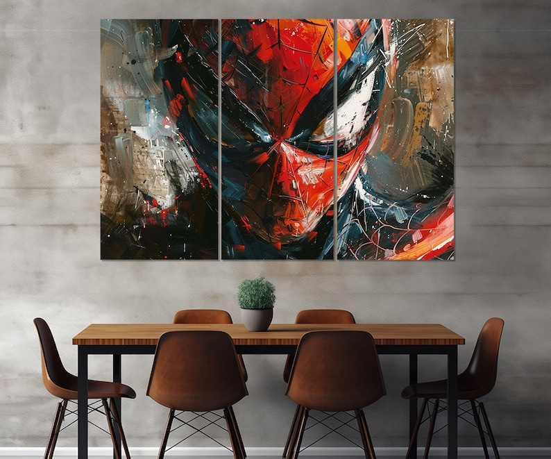 Spiderman Canvas Print, Spider-man Painting, Spiderman Wall Art, Comics ...