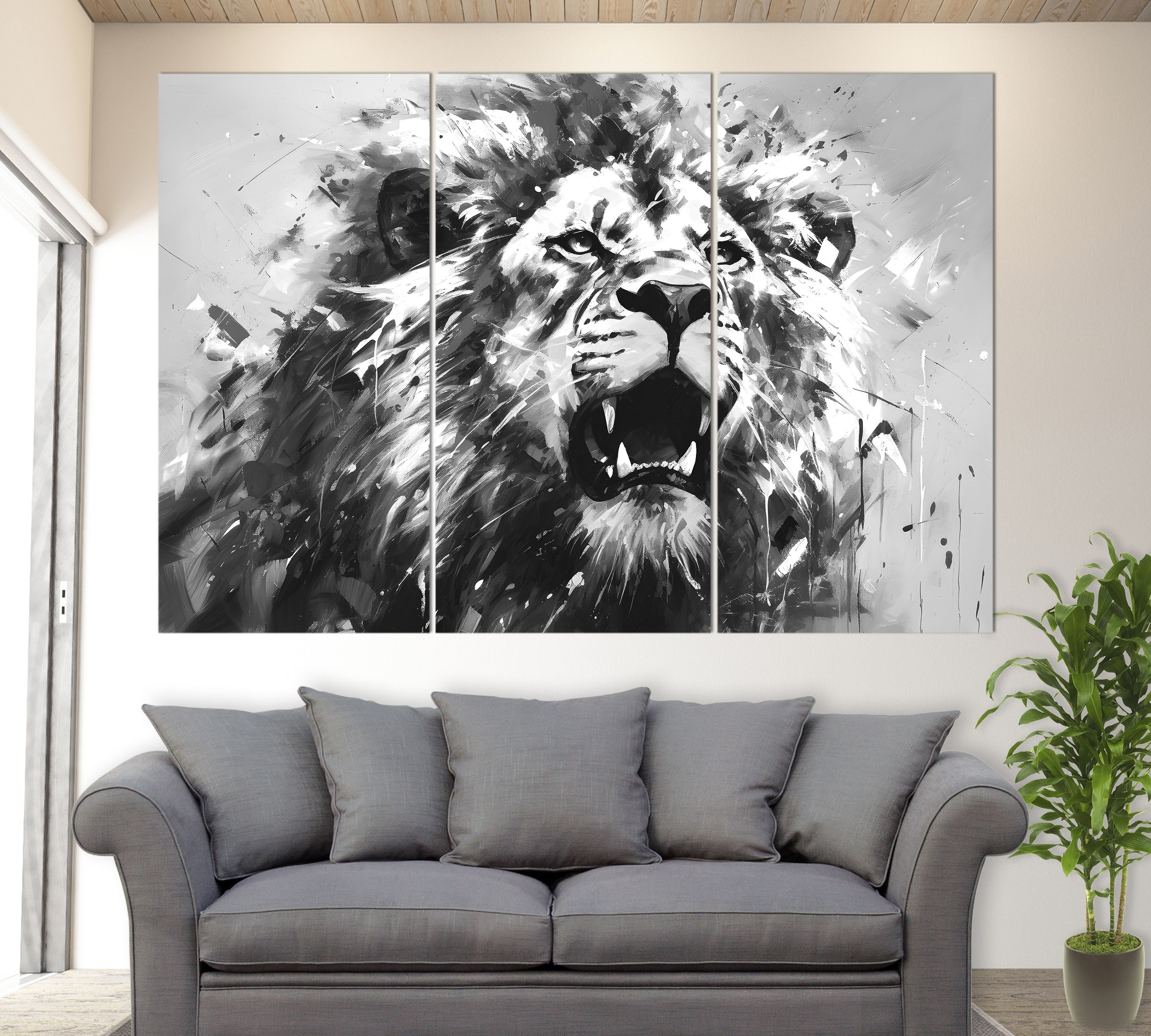 Lion Wall Decor Lion Art Print Lion Home Decor Lion - Etsy