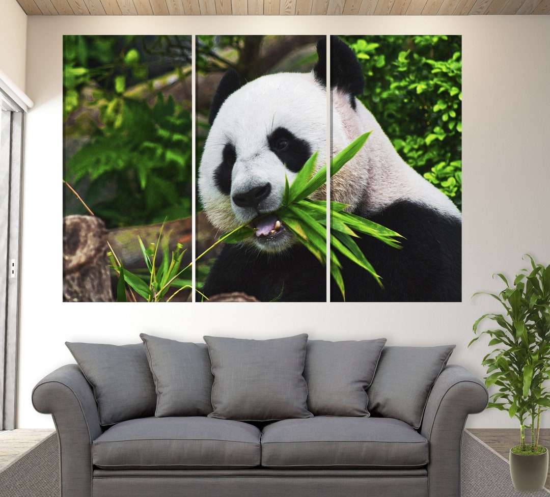 Panda Canvas Wall Art, Panda Canvas Print, Nursery Wall Decor, Kids ...