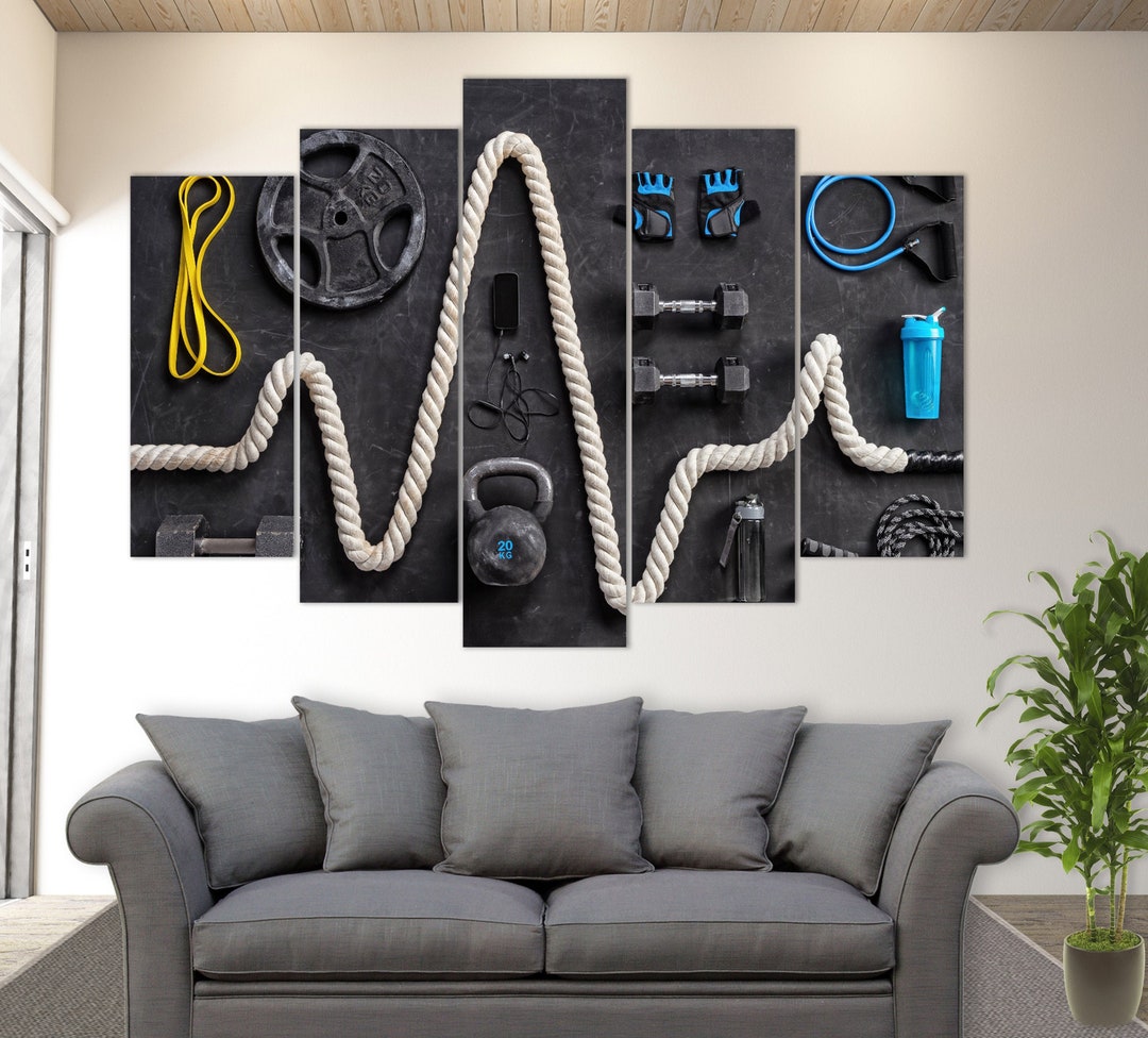Gym Canvas Wall Art, Fitness Wall Art, Workout Wall Art, Fitness Canvas ...