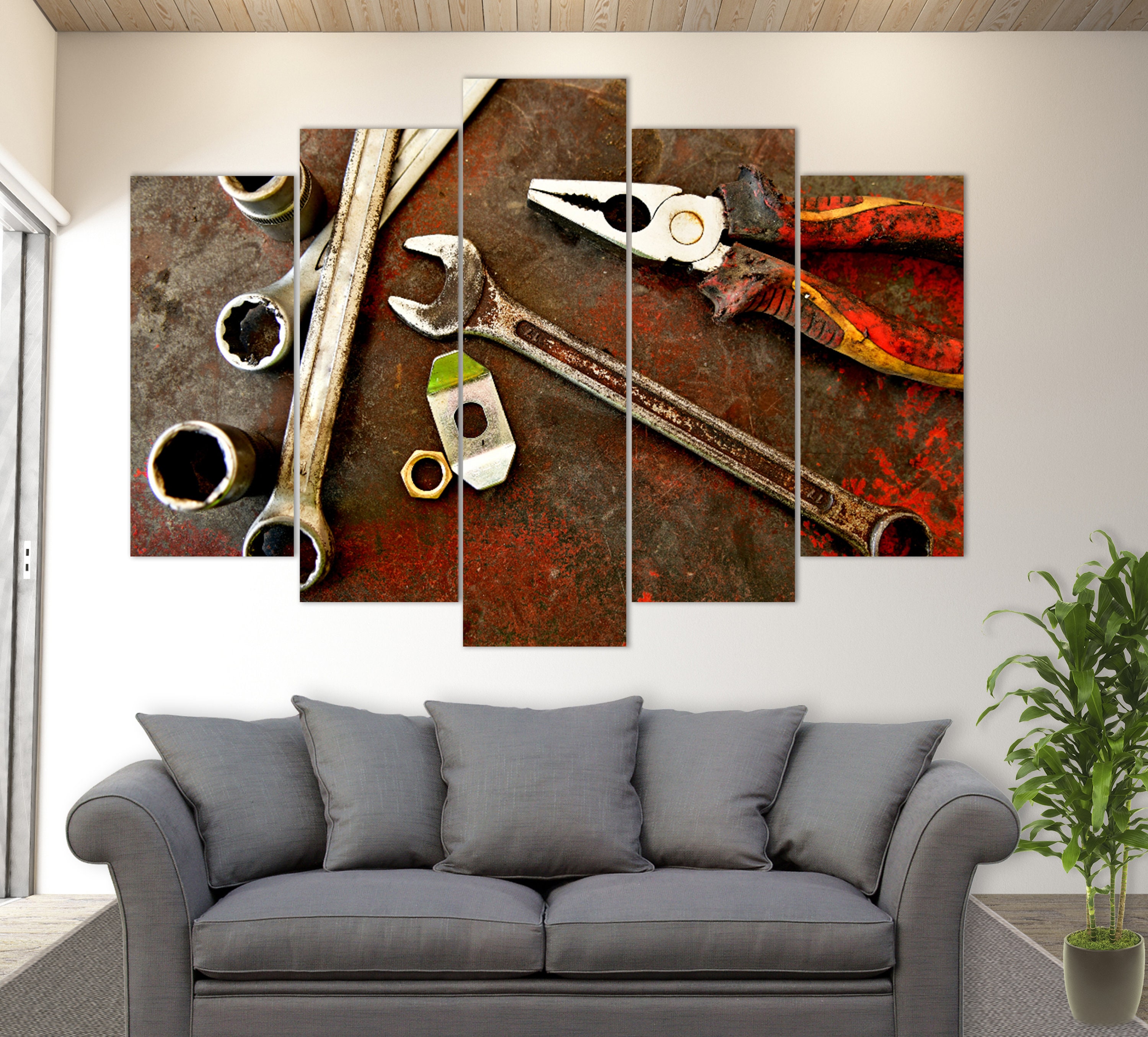 Rusty Tools Canvas Wall Art Old Tools Canvas Print Mechanic - Etsy