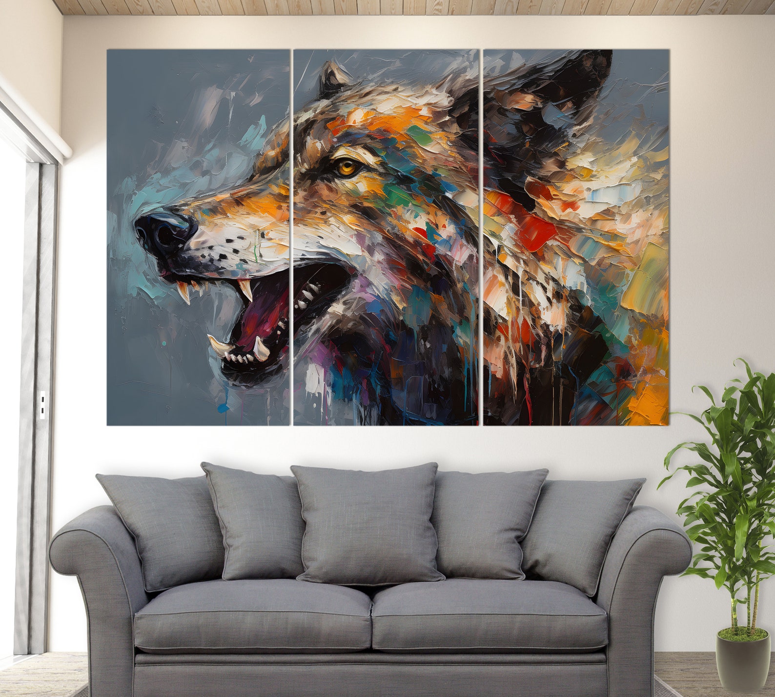 Wolf Wall Decor, Wolf Art Print, Wolf Home Decor, Wolf Abstrakt Art ...
