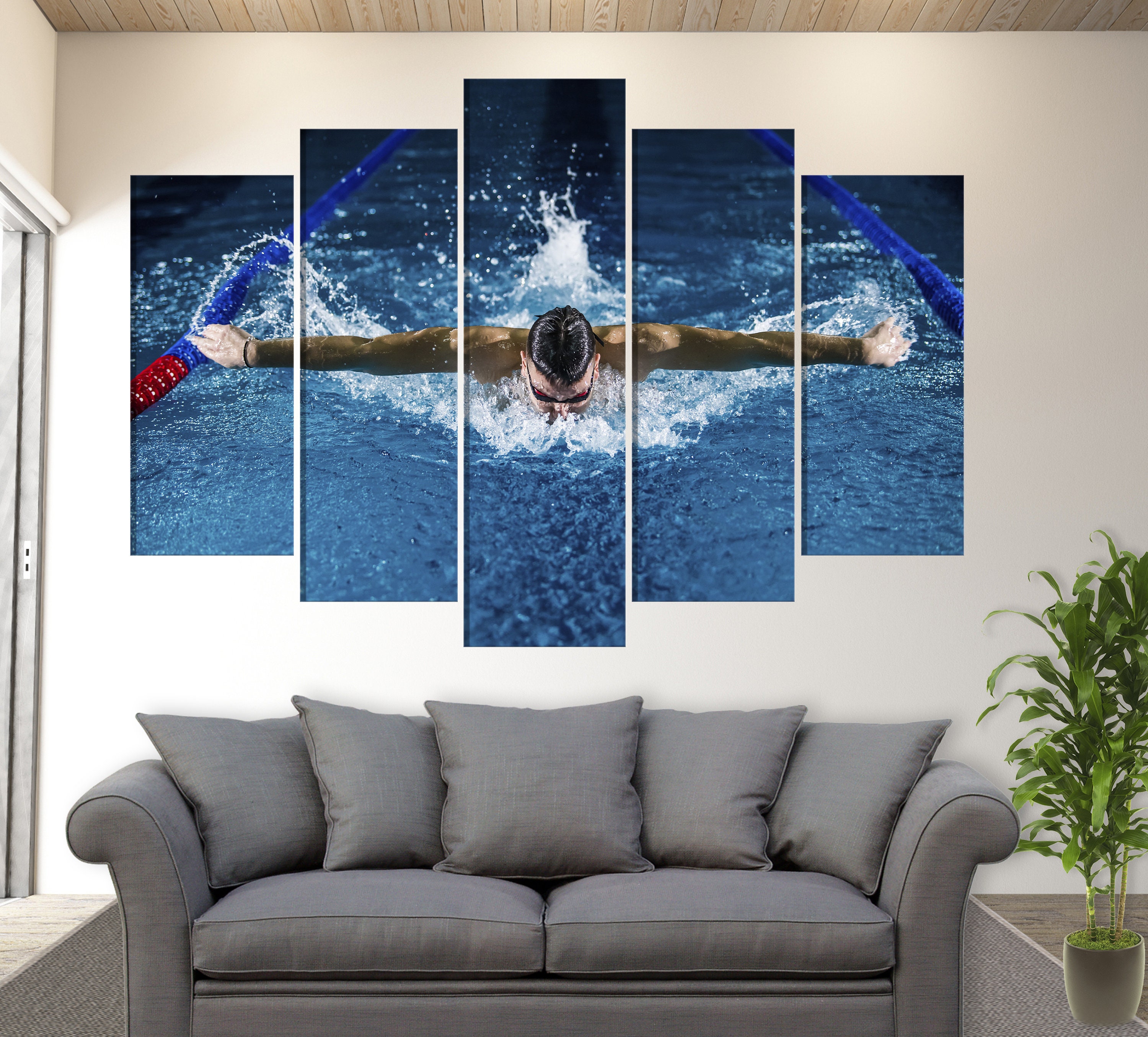Swimming Wall Art, Swimming Canvas Print, Water Pool, Swimming ...