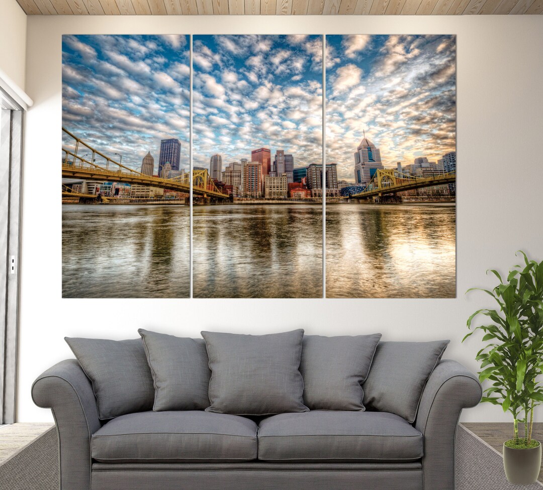 Pittsburgh Wall Art, Pittsburgh Skyline, Pittsburgh Canvas Print ...