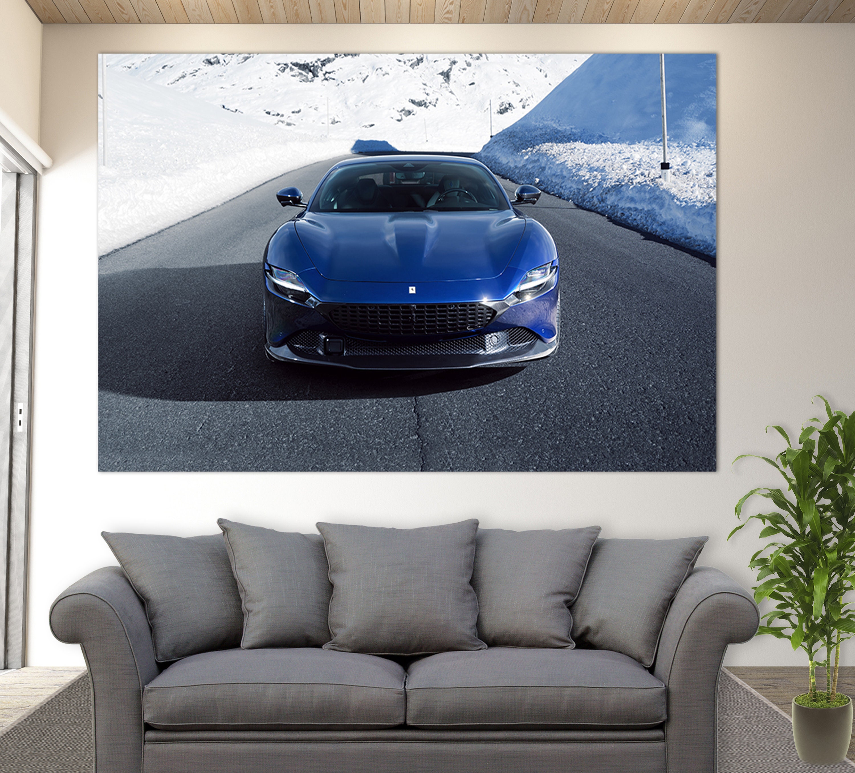 Ferrari Roma Canvas Print, Ferrari Wall Art, Sport Cars Wall Art ...
