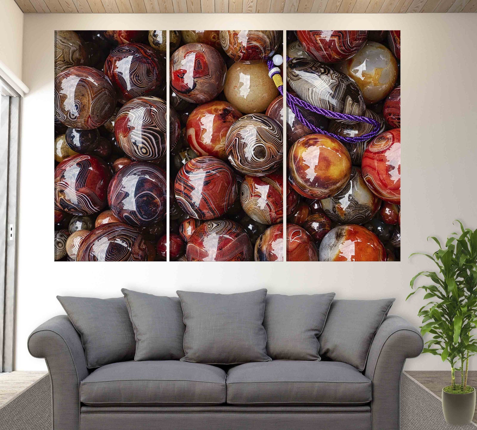 Colorful Beads Abstract Canvas Wall Art, Beads Photo, Office Wall Art ...
