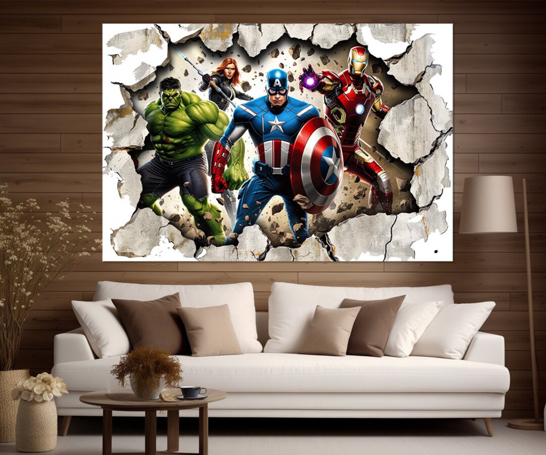 Avengers Wall Art, Superheroes Canvas Print, Iron Man, Captain America ...